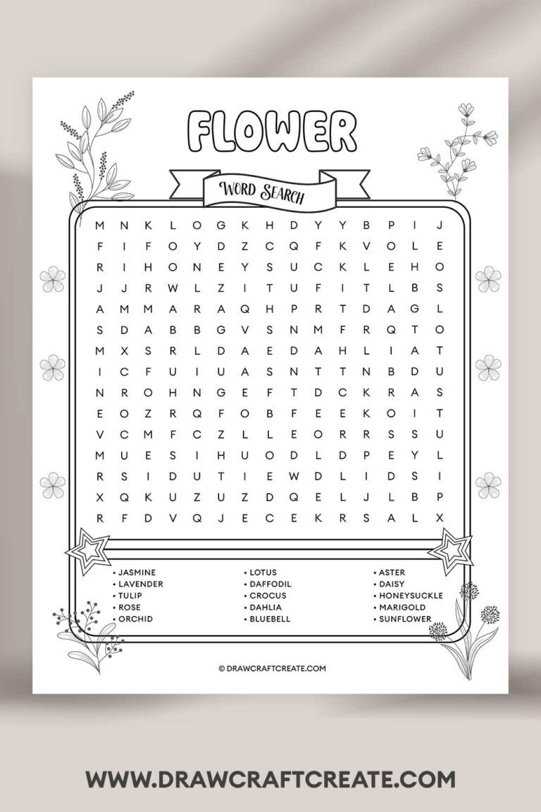 Free Large Print Word Search Puzzles (100+ Games) - Draw Craft Create