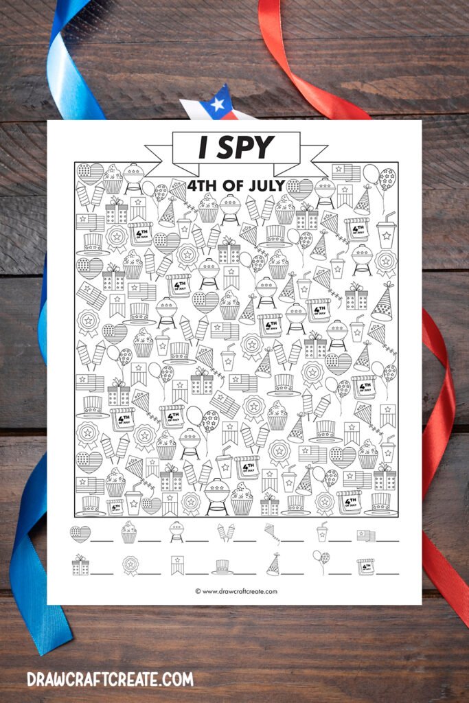 Free Printable I Spy 4th Of July Worksheet - Draw Craft Create
