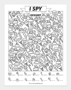 Free Printable I Spy Dessert Worksheet - Draw Craft Create