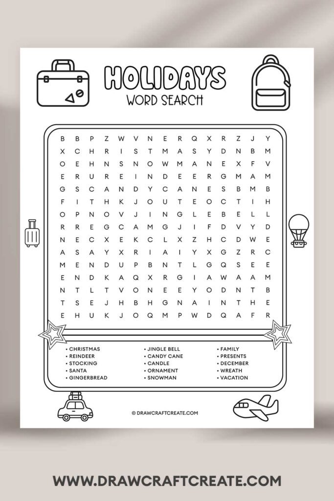 Free Large Print Word Search Puzzles (100+ Games) - Draw Craft Create