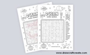 Free Printable Ocean Word Search - Draw Craft Create