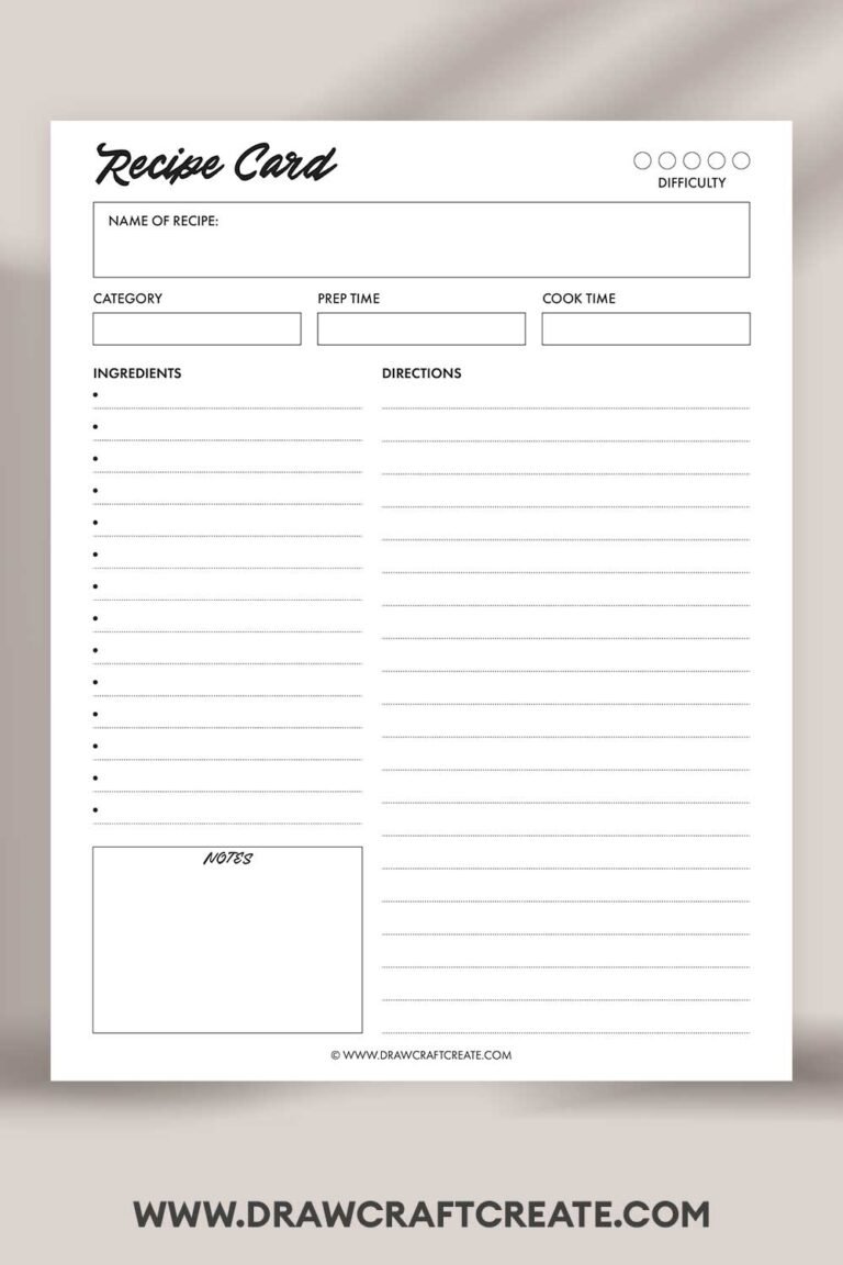 Free Printable Recipe Cards (21 Templates) - Draw Craft Create