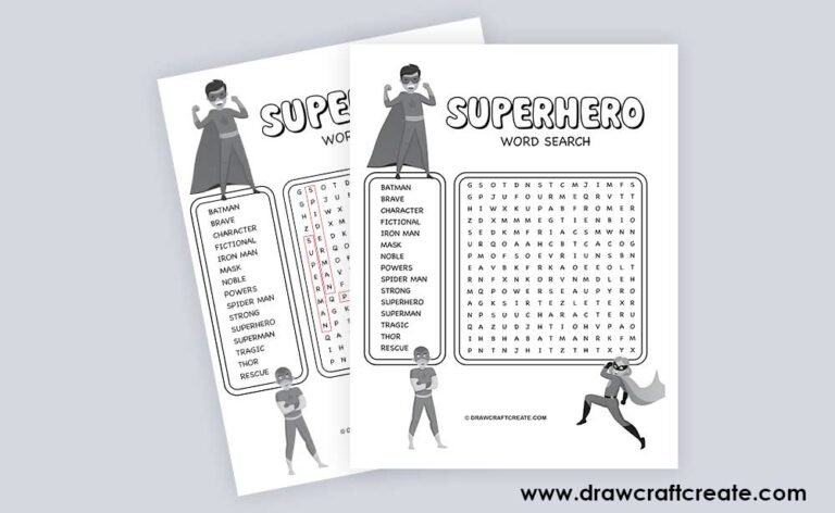 Free Printable Superhero Word Search - Draw Craft Create