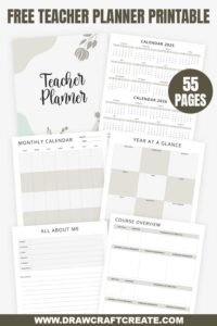 Free Teacher Planner Printables (2025-2026) - Draw Craft Create