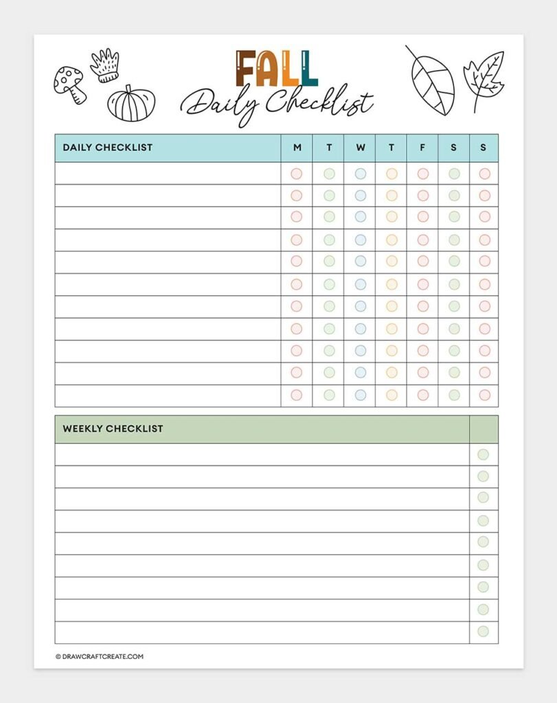 Free Printable Fall Planner 2025 (24 Pages) - Draw Craft Create