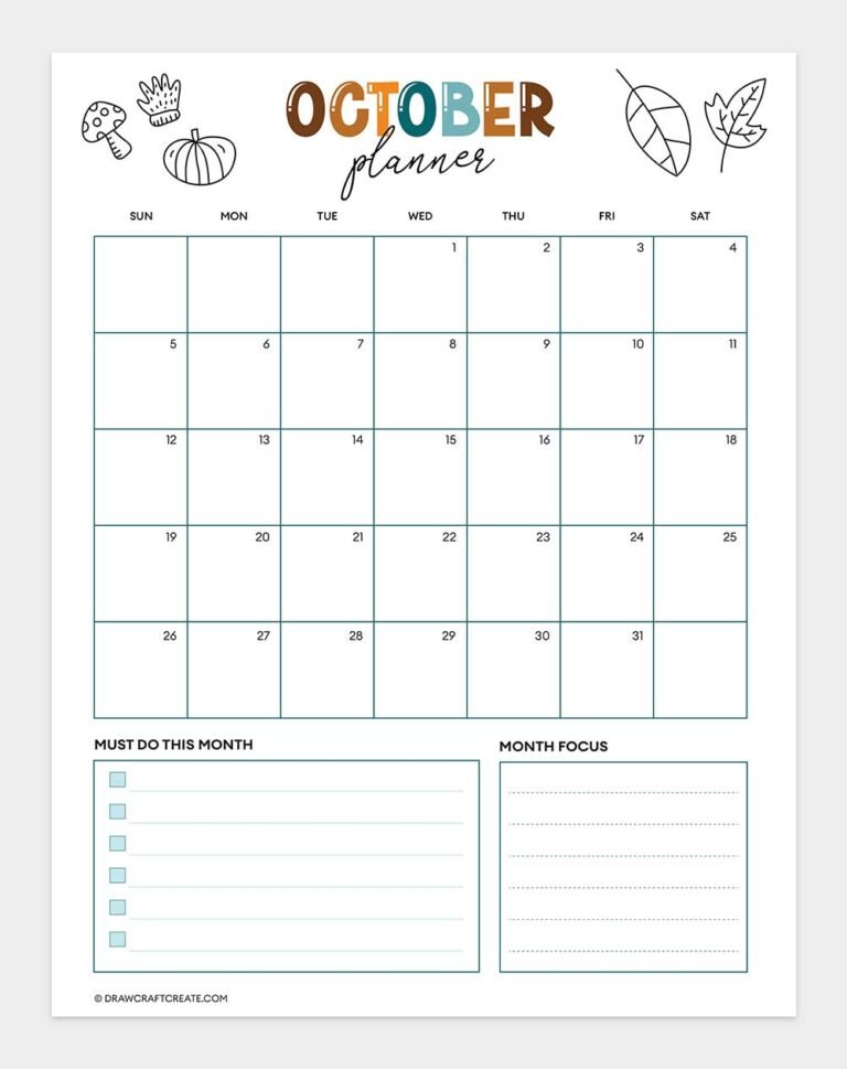 Free Printable Fall Planner 2026 (24 Pages) - Draw Craft Create