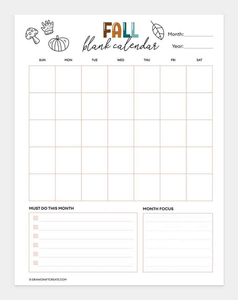 Free Printable Fall Planner 2026 (24 Pages) - Draw Craft Create
