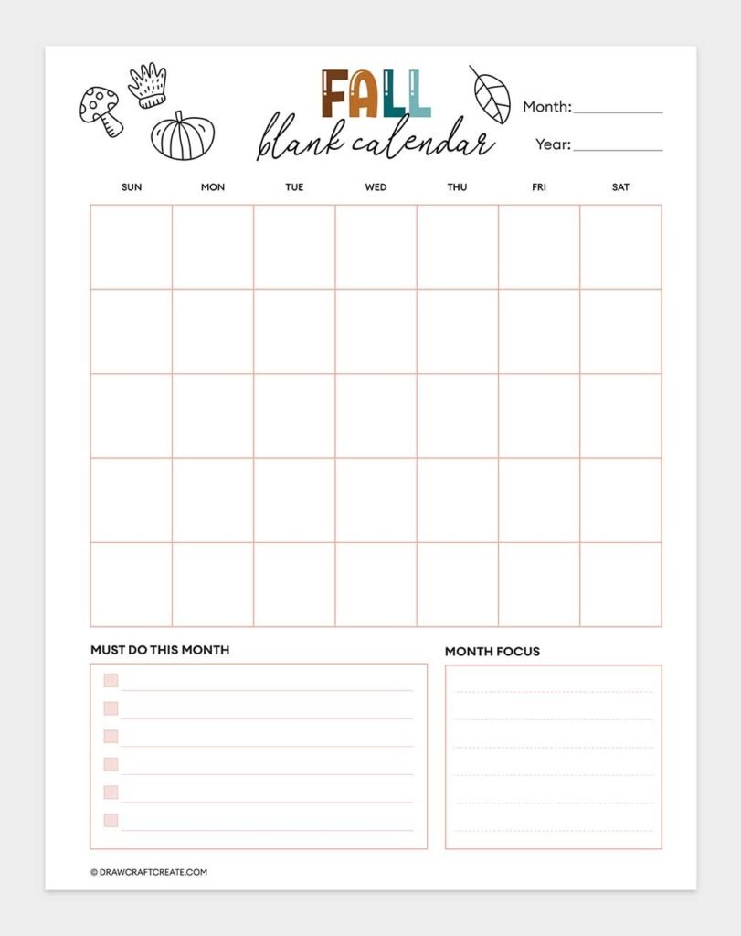 Free Printable Fall Planner 2026 (24 Pages) - Draw Craft Create