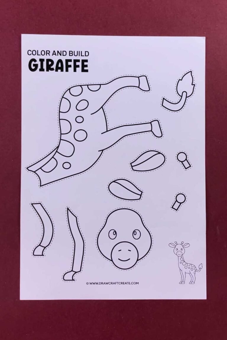 Free Printable Build a Giraffe Craft - Draw Craft Create