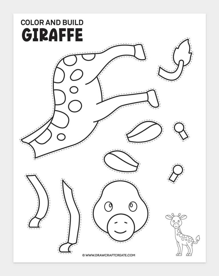 Free Printable Build a Giraffe Craft - Draw Craft Create
