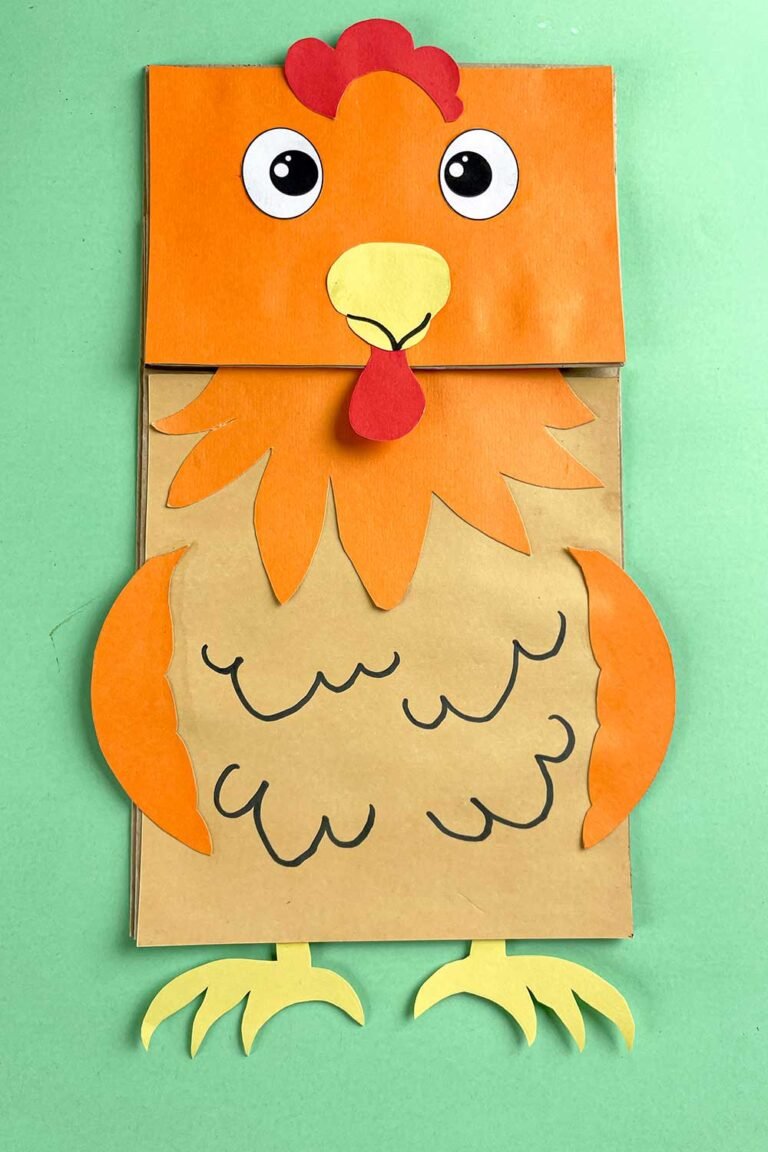 Free Printable Paper Bag Chicken Craft For Kids [Free Template] - Draw ...