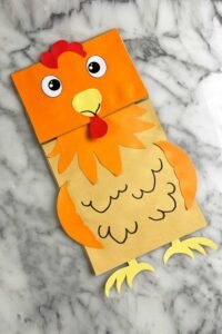 Free Printable Paper Bag Chicken Craft For Kids [Free Template] - Draw ...