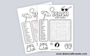 Free Printable Beach Word Search - Draw Craft Create