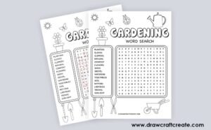 Free Printable Gardening Word Search - Draw Craft Create