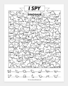 Free Printable I Spy Dinosaurs Worksheet - Draw Craft Create