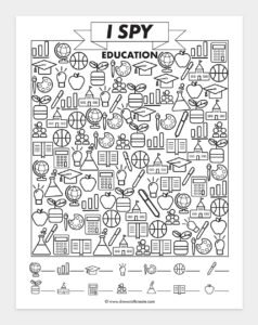Free Printable I Spy Education Worksheet - Draw Craft Create