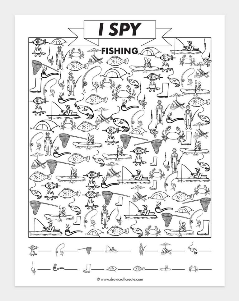 Free Printable I Spy Fishing Worksheet - Draw Craft Create