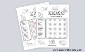 Free Printable Insects Word Search - Draw Craft Create