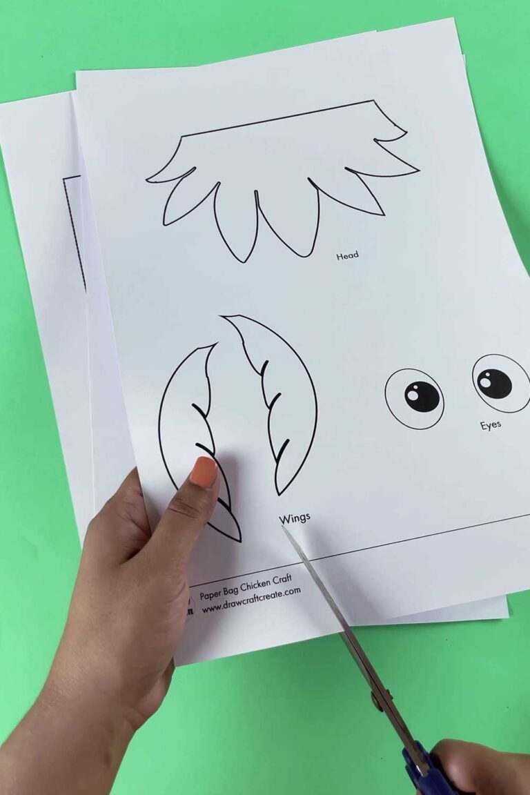Free Printable Paper Bag Chicken Craft For Kids [Free Template] - Draw ...