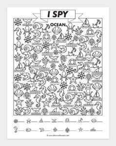 Free Printable I Spy Ocean Worksheet - Draw Craft Create
