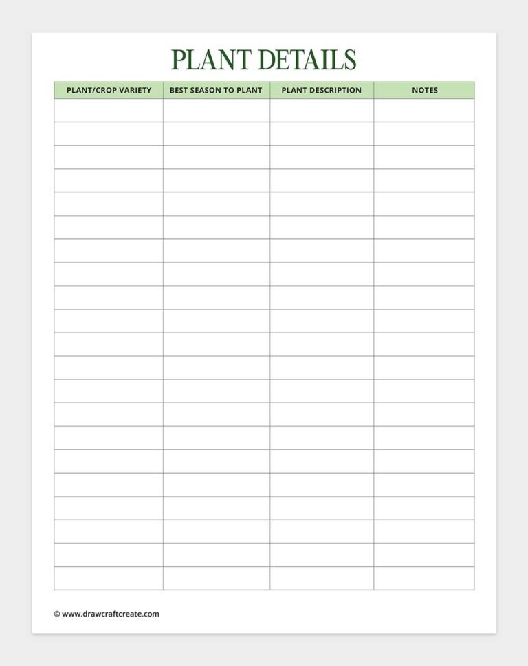 Free Printable Garden Planner Template (50 Pages) - Draw Craft Create