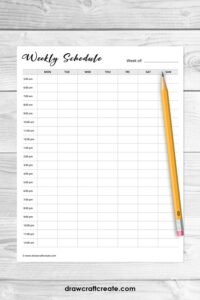 Free Weekly Schedule Template Printables - Draw Craft Create