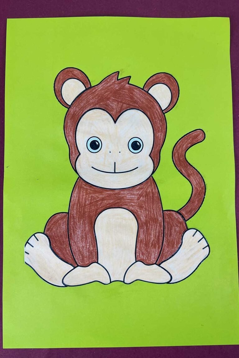 Free Printable Build a Monkey Craft - Draw Craft Create