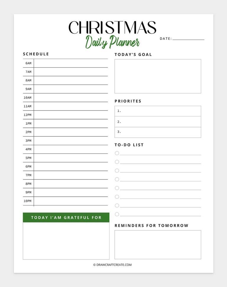 Free Printable Christmas Planner (34 Pages) - Draw Craft Create