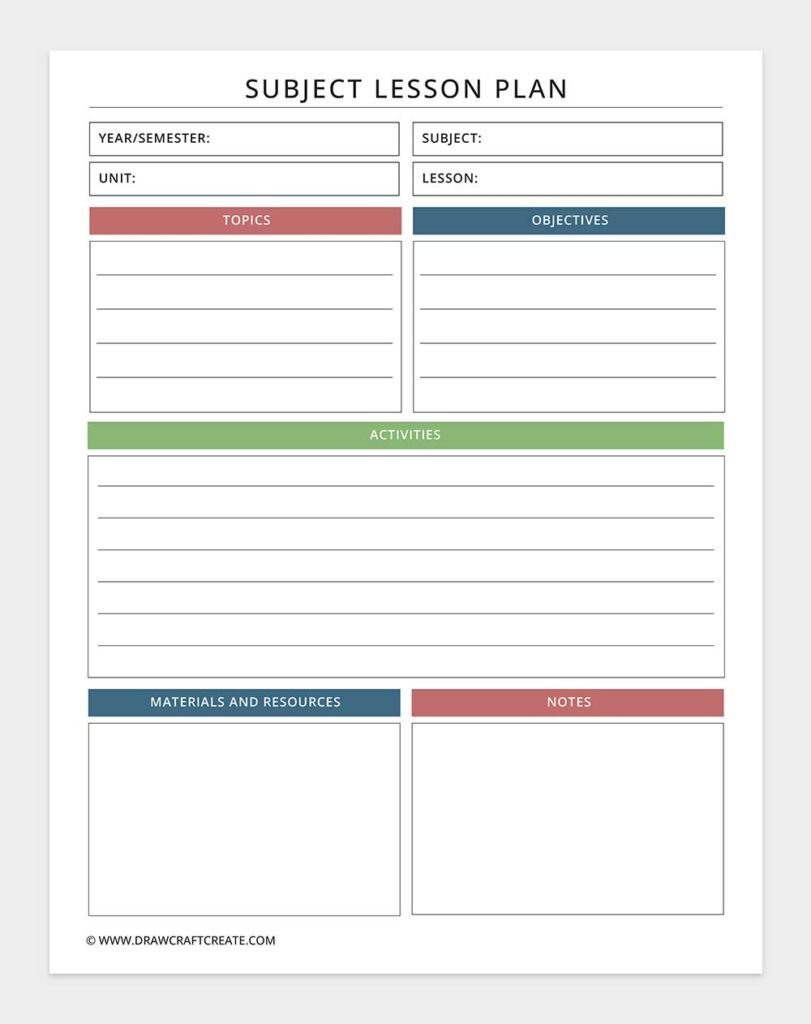 Free Homeschool Planner Printable (40 Pages) - Draw Craft Create