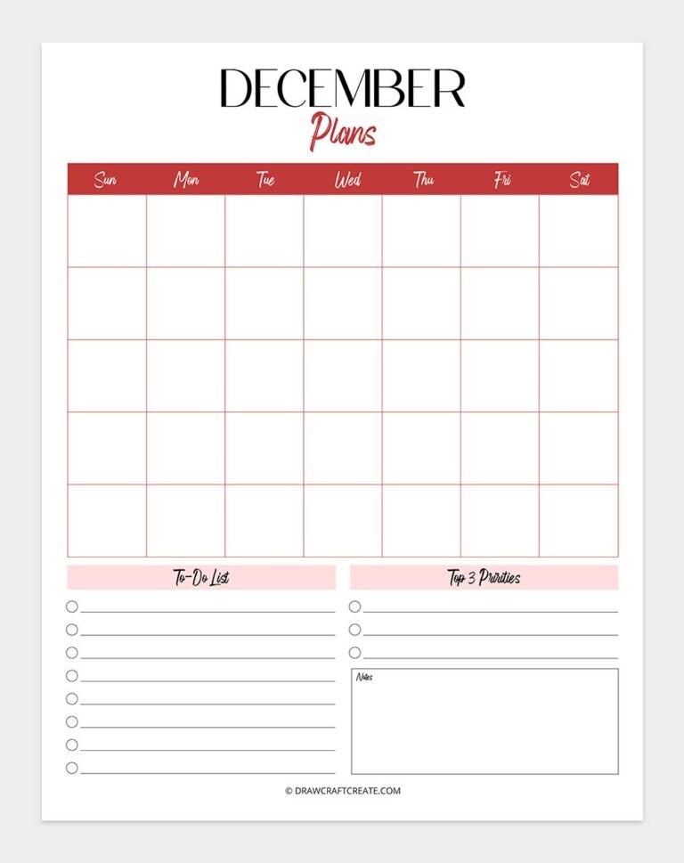 Free Printable Christmas Planner (34 Pages) - Draw Craft Create