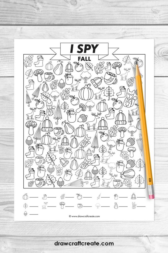 Free Printable Fall I Spy Worksheet - Draw Craft Create
