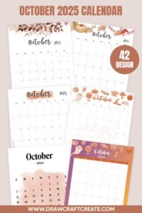 Free Printable October 2025 Calendars - Draw Craft Create