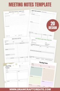 Free Printable Meeting Notes Template - Draw Craft Create
