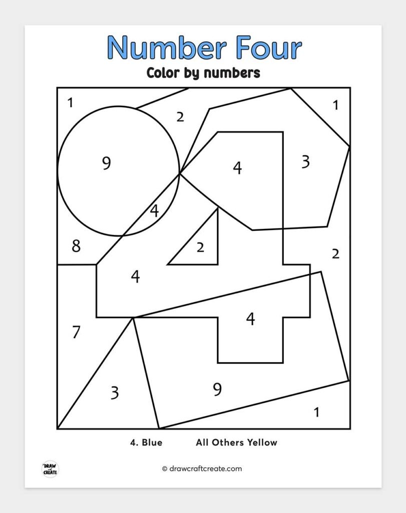 Free Printable Numbers Color By Number - Draw Craft Create