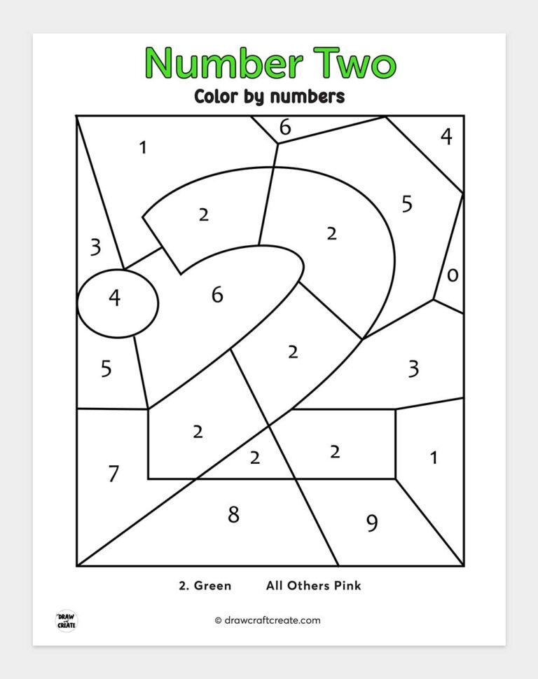 Free Printable Numbers Color By Number - Draw Craft Create