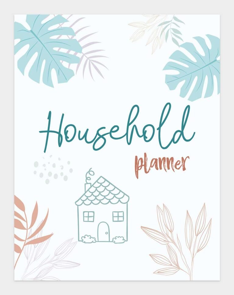 Free Printable Household Planner Template (51 Pages) - Draw Craft Create