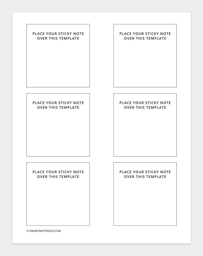 Free Printable Sticky Notes Template - Draw Craft Create