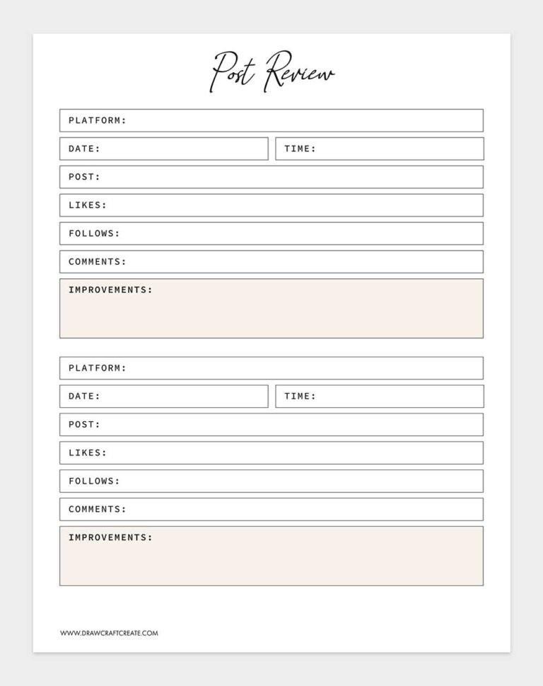 Free Printable Social Media Planner (30 Pages) - Draw Craft Create