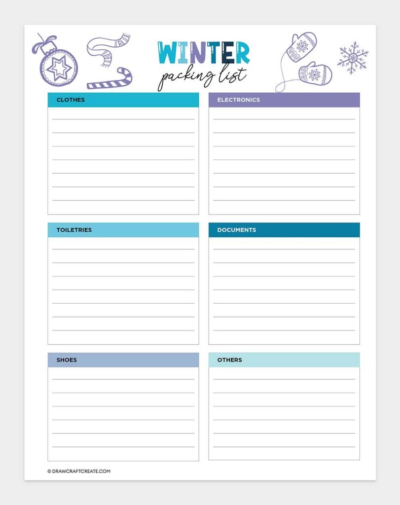 Free Printable Winter Planner 2026 (24 Pages) - Draw Craft Create