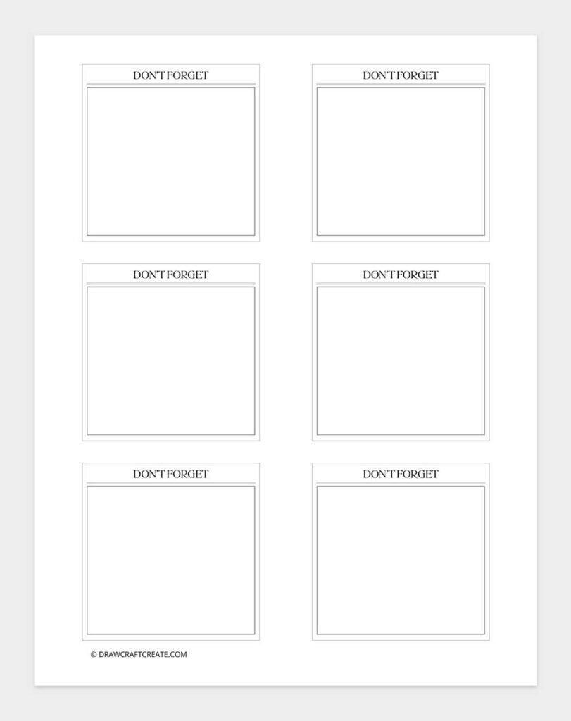 Free Printable Sticky Notes Template - Draw Craft Create