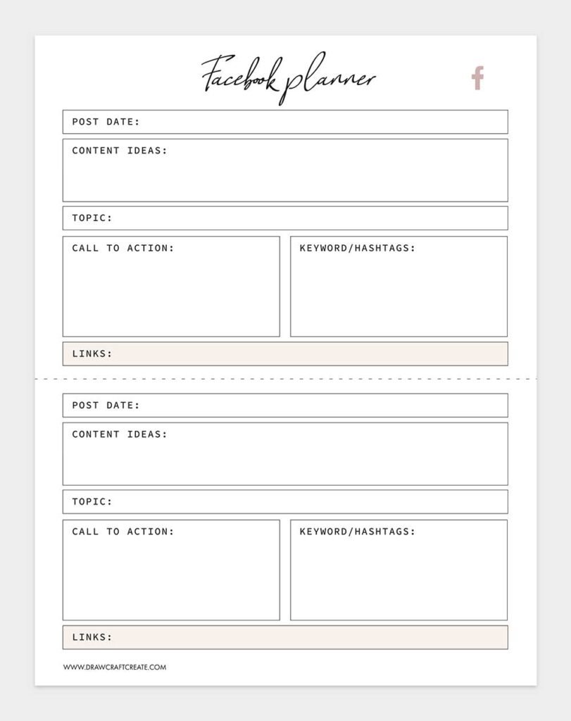 Free Printable Social Media Planner (30 Pages) - Draw Craft Create