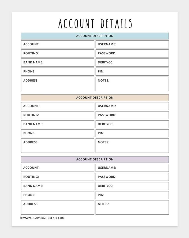 Free Printable Household Planner Template (51 Pages) - Draw Craft Create