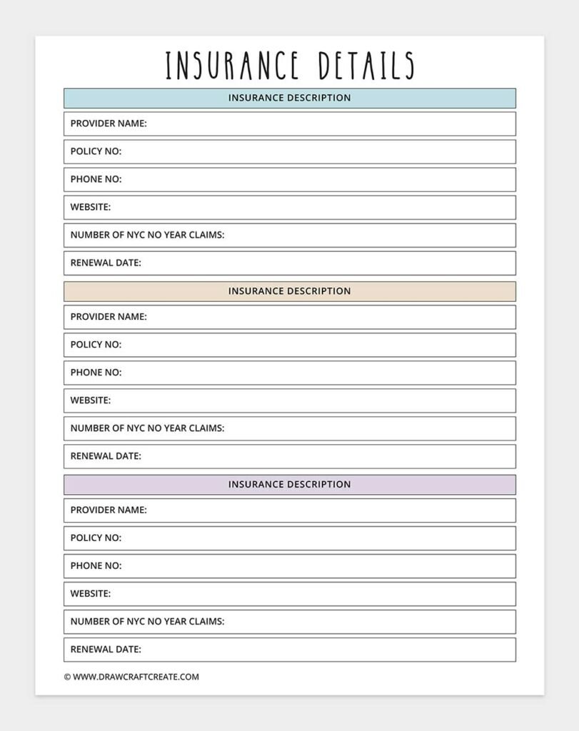 Free Printable Household Planner Template (51 Pages) - Draw Craft Create