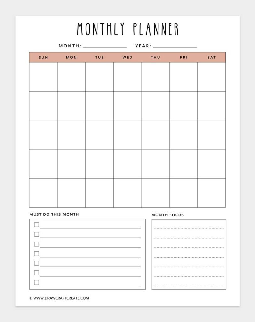 Free Printable Household Planner Template (51 Pages) - Draw Craft Create