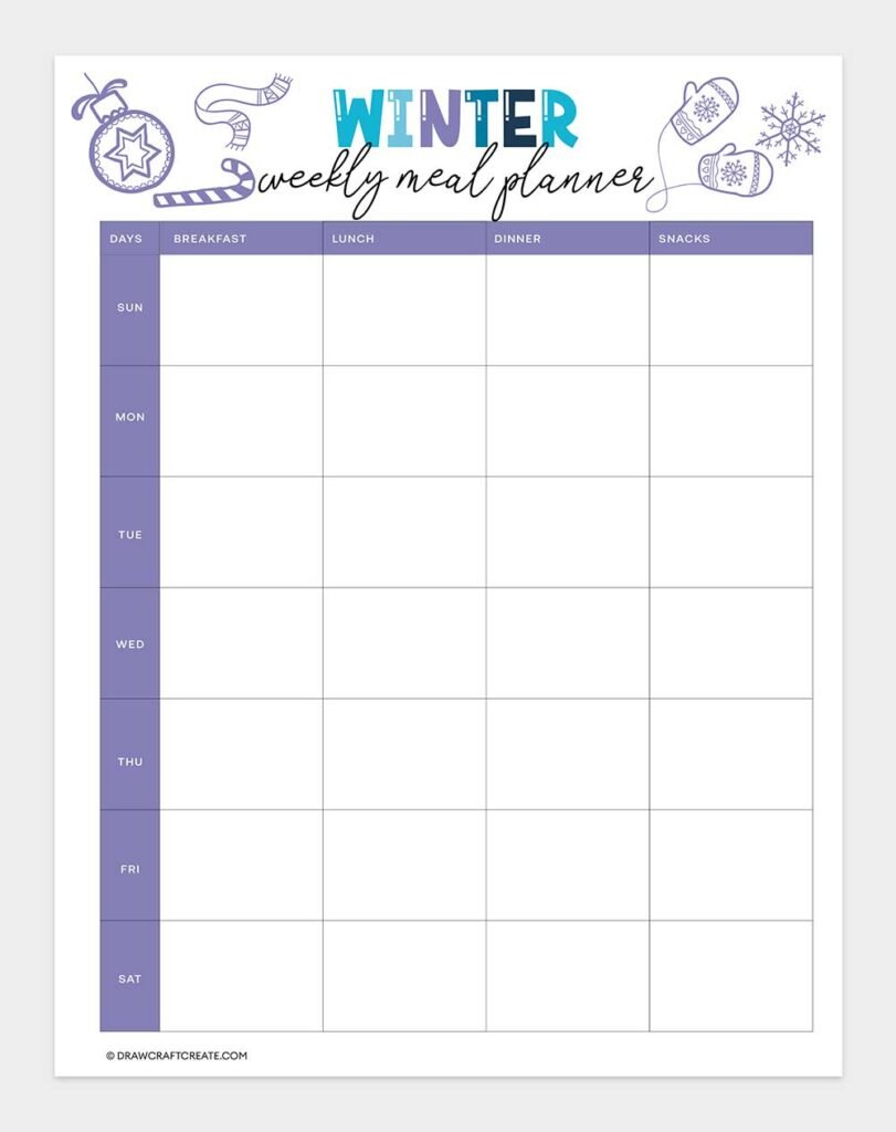 Free Printable Winter Planner 2026 (24 Pages) - Draw Craft Create