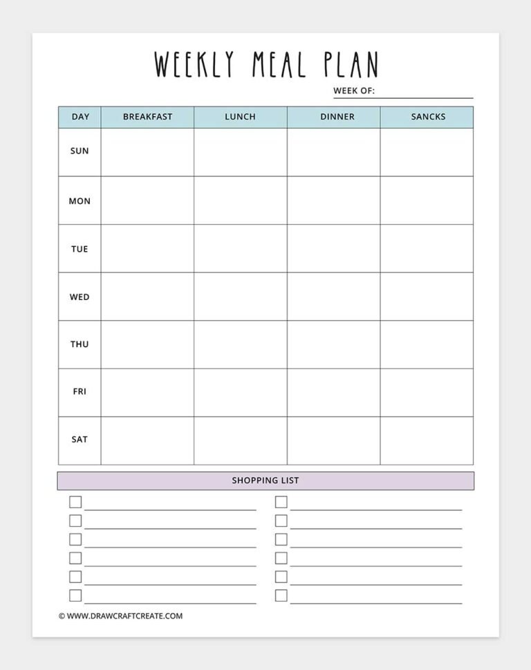 Free Printable Household Planner Template (51 Pages) - Draw Craft Create