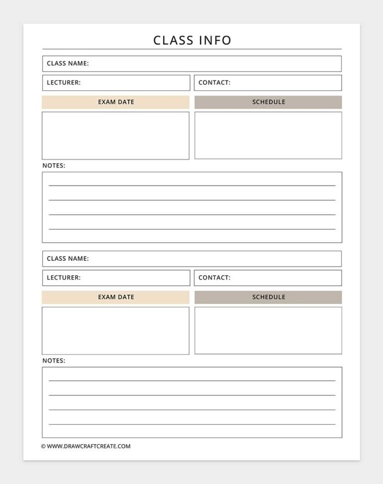 Free Student Planner Printable (56 Pages) - Draw Craft Create