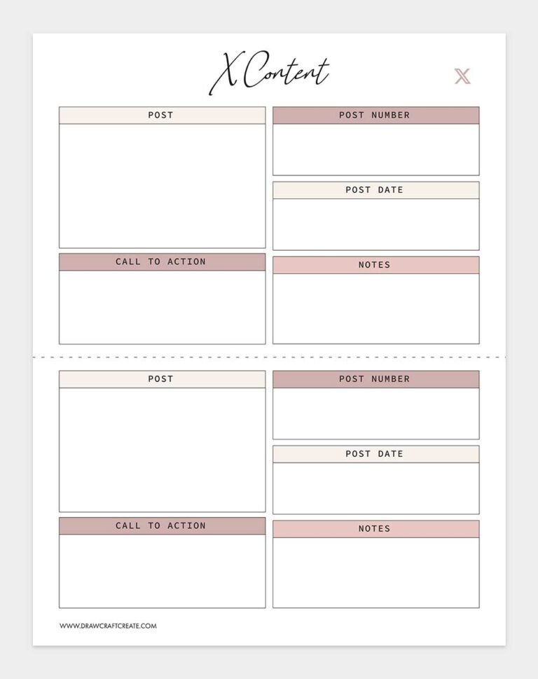 Free Printable Social Media Planner (30 Pages) - Draw Craft Create
