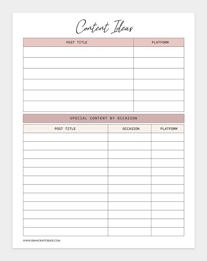 Free Printable Social Media Planner (30 Pages) - Draw Craft Create