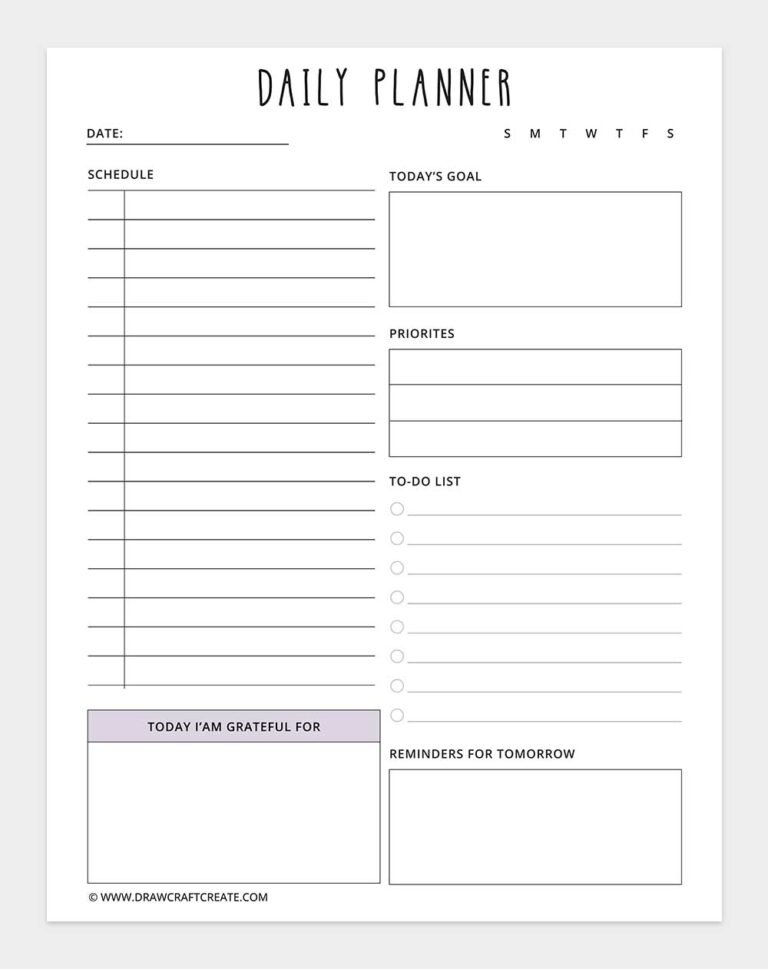 Free Printable Household Planner Template (51 Pages) - Draw Craft Create
